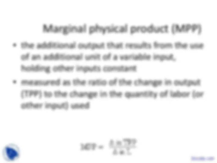 Costs and Production: Total Physical Product, Marginal Physical Product ...