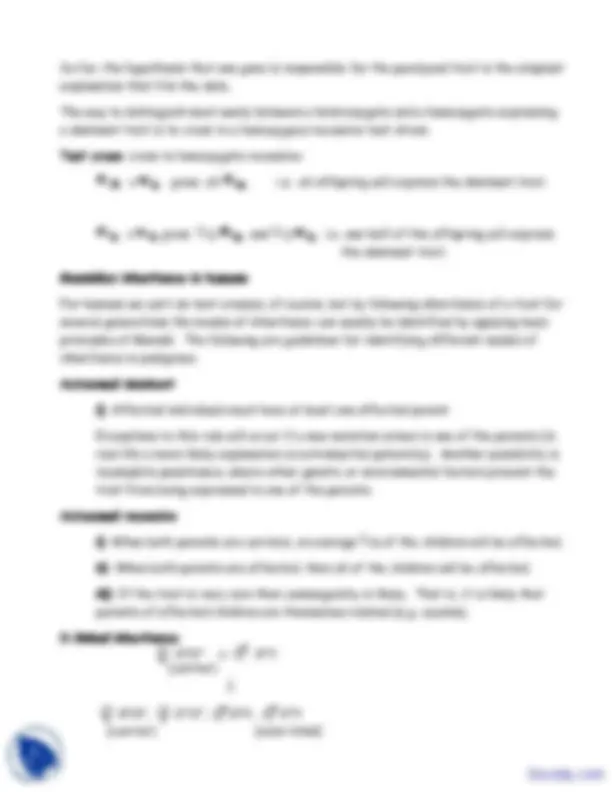 Genetics Lecture: One-Gene vs. Two-Gene Segregation and Probability ...