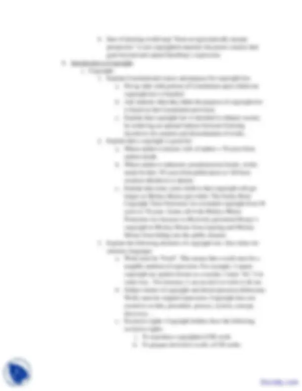 Copyright - Intellectual Property - Lecture Notes | Study notes ...