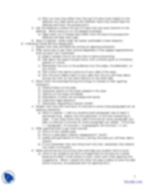 Preparing for a Mock Trial: Writing an Opening Statement | Study notes ...