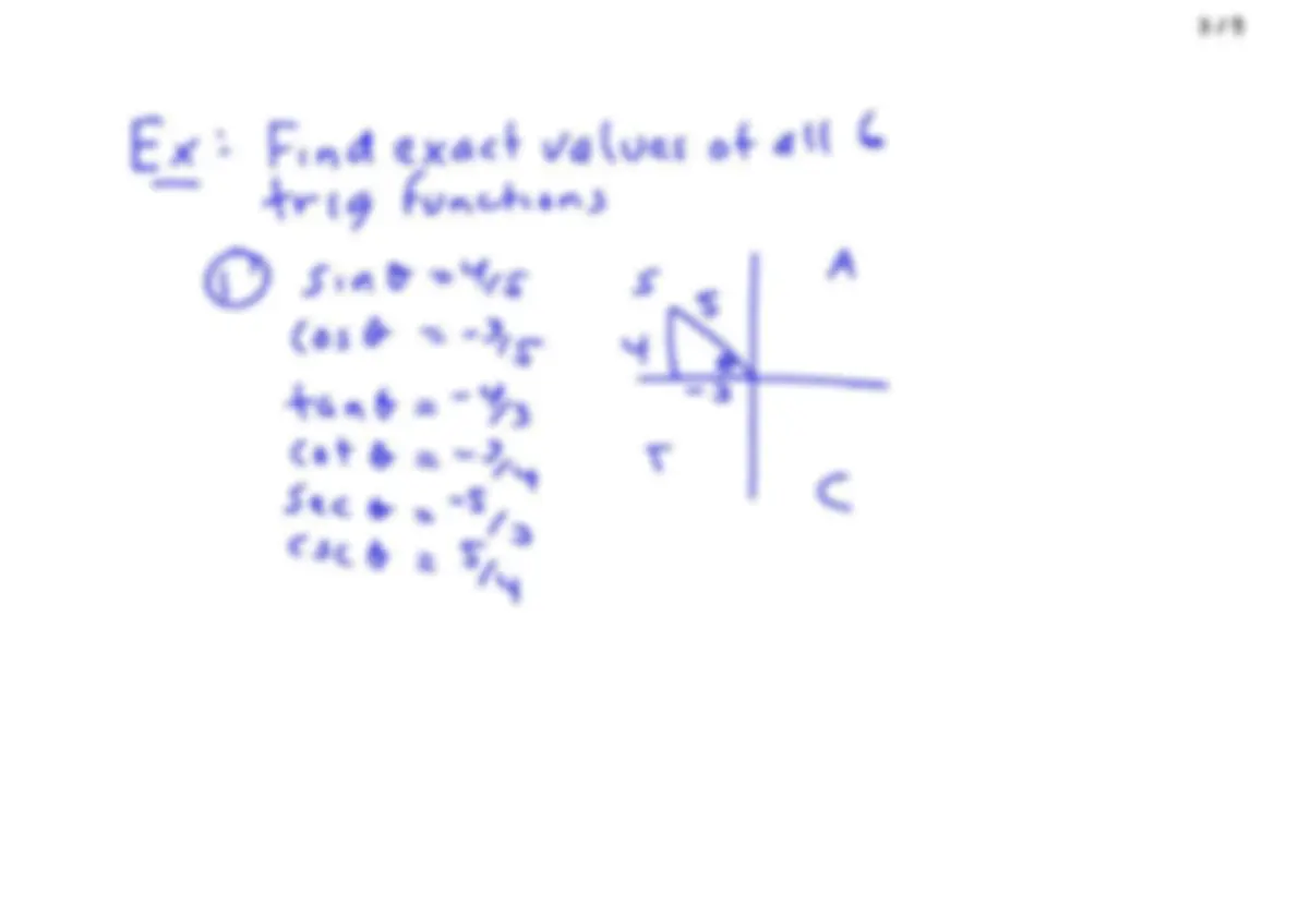 Properties of Trig Functions - Pre Calculus - Lecture Handout | Exercises Calculus | Docsity