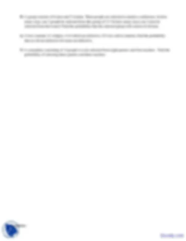 Probabilities - Statistics - Exercise | Exercises Statistics | Docsity