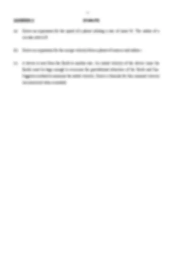 Physics Problems: Circular Motion, Collisions, and Planetary Orbits | Exercises Physics | Docsity