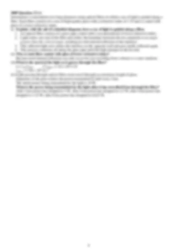 Diffraction Grating Formula - General Physics - Solved Exam | Exams Physics | Docsity