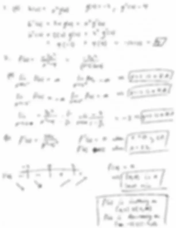 Tangent Line - Calculus One for Engineers - Solved Exam | Exams Calculus for Engineers | Docsity