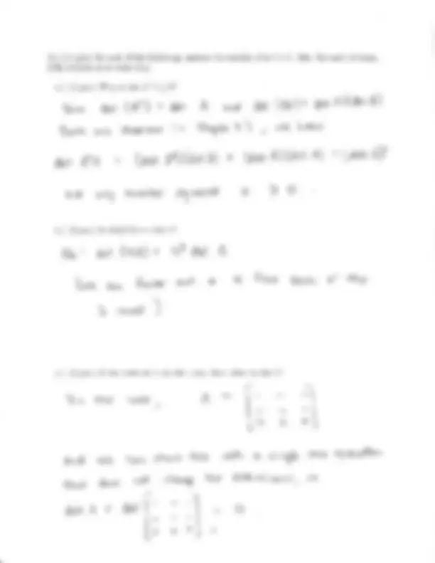 Invertible Matrix Theorem - Linear Algebra - Solved Exam | Exams Linear Algebra | Docsity