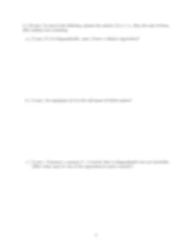 MATH 205 Exam 2: Matrix Theory and Linear Algebra | Exams Linear Algebra | Docsity