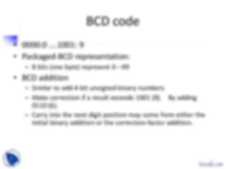 Binary Codes: BCD, Gray, Character, and Action/Event | Slides Digital Systems Design | Docsity