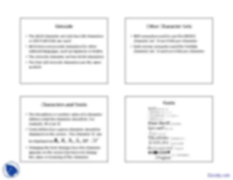 ASCII and Unicode Character Representation: Control Characters, Parity ...