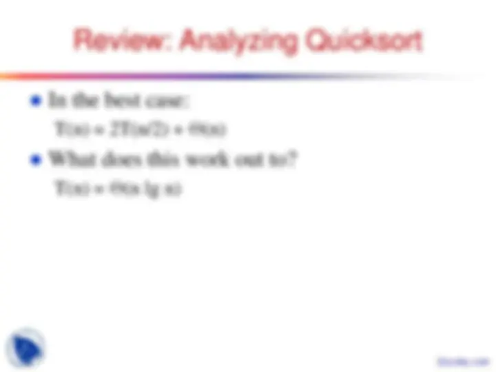 Analyzing the Average Case of Quicksort Algorithm | Slides Computer ...