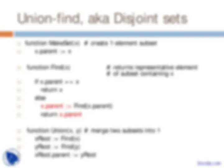 Union-Find Algorithm and Graph Theory | Lecture notes Computer Science ...