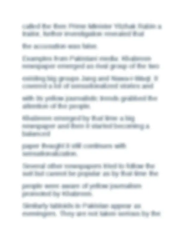 asad- rule of media, yellow journalism | Study notes Journalism | Docsity