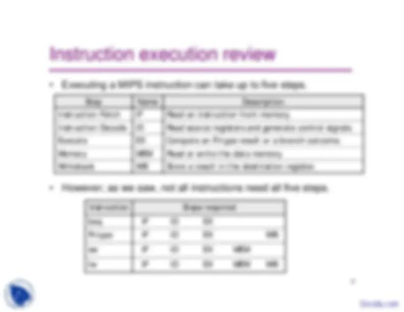 Pipelining in MIPS Processors: Overlapping Instruction Execution | Slides Computer Science | Docsity