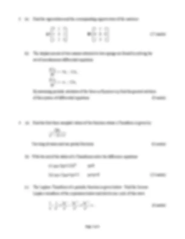 Mechanical System - Engineering Mathematics - Exam | Exams Engineering ...