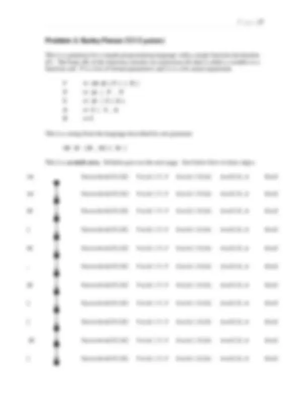 CS164 Fall 2007 Midterm Exam: Regular Expressions, Parsing, and Grammar | Exams Programming ...