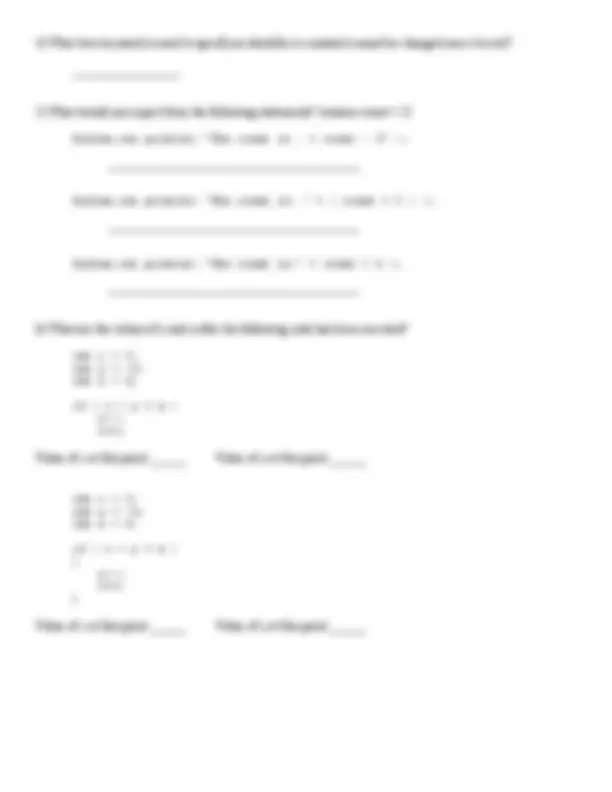 Java Quiz: Operator Precedence and Identifiers | Exercises Computer Science | Docsity