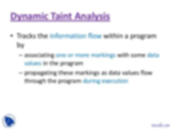 TaintScope - Malware and Software Vulnerability Analysis - Lecture Slides | Slides Software ...