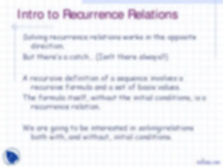 Intro to Recurrence Relations in Discrete Mathematics | Slides Discrete ...