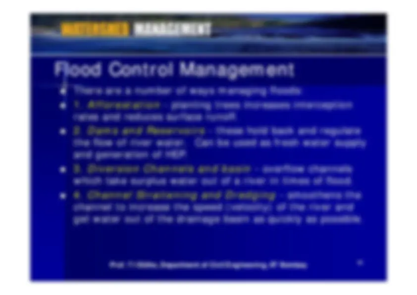 Flood Control - Watershed Management - Lecture Slides | Slides Business ...