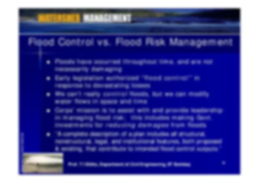 Flood Control - Watershed Management - Lecture Slides | Slides Business ...
