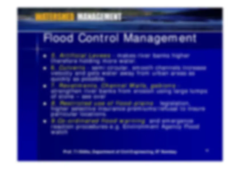Flood Control - Watershed Management - Lecture Slides | Slides Business ...
