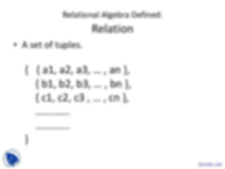 Introduction to Relational Algebra - Data Base Management System - Lecture Slides | Slides ...