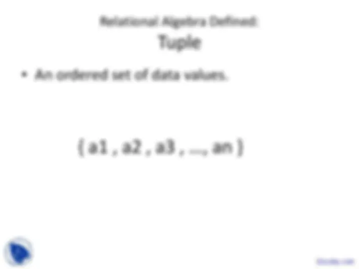 Introduction to Relational Algebra - Data Base Management System - Lecture Slides | Slides ...