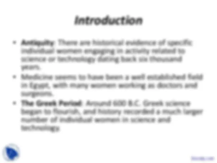 Introduction - Women in Different Fields - Lecture Slides | Slides ...