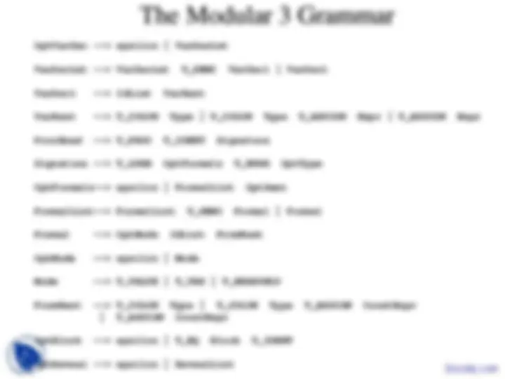 Modular 3 Grammar - Programming Language Translation - Lecture Slides | Slides Programming ...