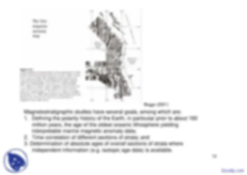 Magnetostratigraphy - Stratigraphy - Lecture Slides | Slides Geology | Docsity