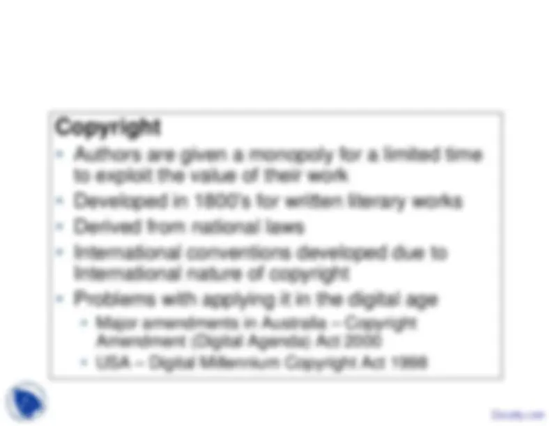 Legal Implications: Copyright & Art for Web Operators | Slides Fundamentals of E-Commerce | Docsity