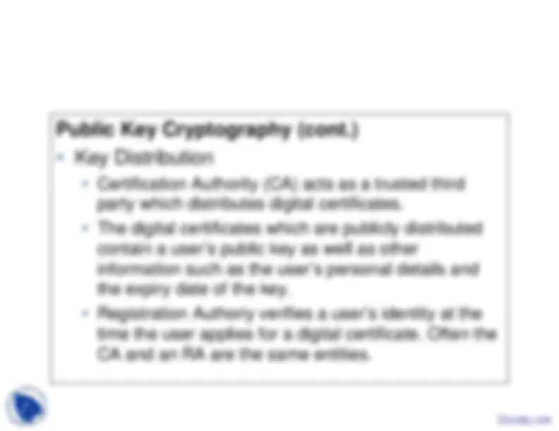 Symmetric Cryptography - E-Commerce - Lecture Slides | Slides Fundamentals of E-Commerce | Docsity