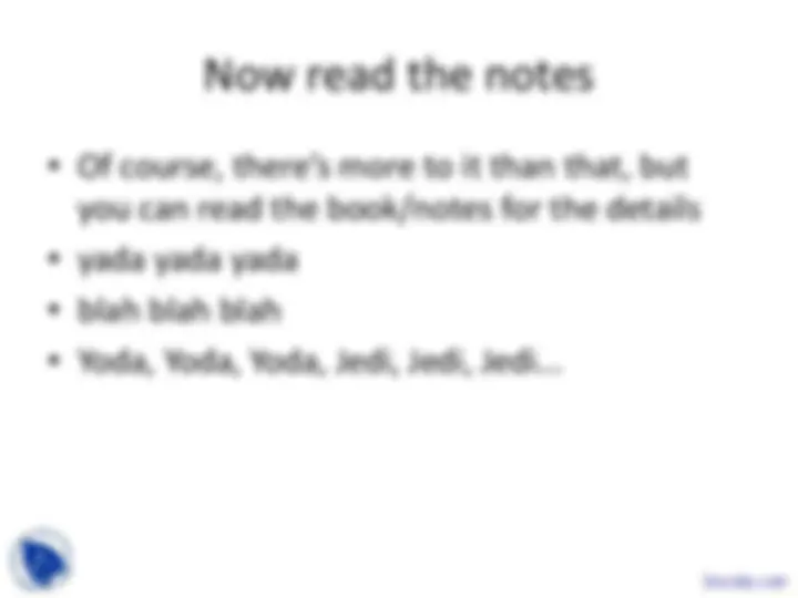 Finishing Up on Methods - Banking - Lecture Slides | Slides Banking and Finance | Docsity