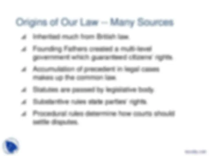 Introduction - Intro to Law - Lecture Slides | Slides Law | Docsity