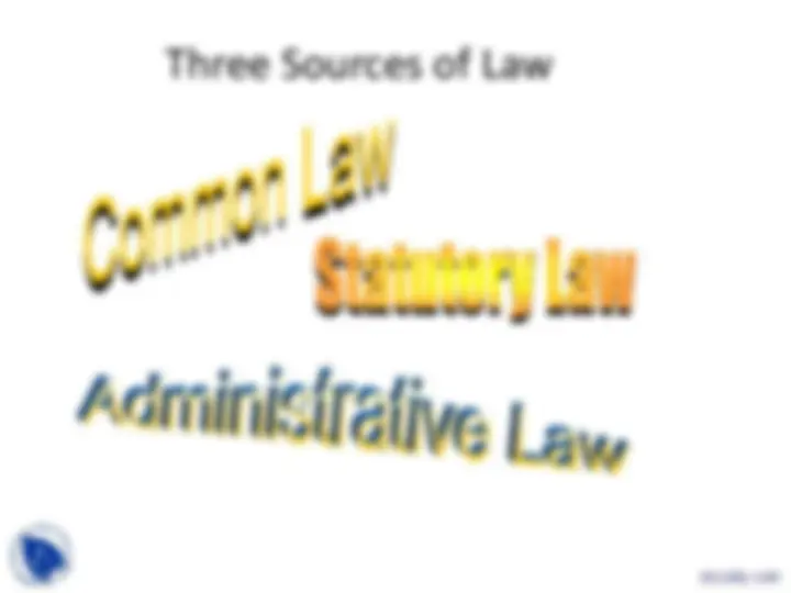 Common Law - Intro to Law - Lecture Slides | Slides Law | Docsity