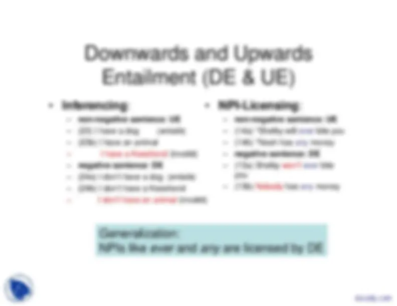 Negative Polarity Items - Introduction to Formal Semantics - Lecture Slides | Slides Formal ...