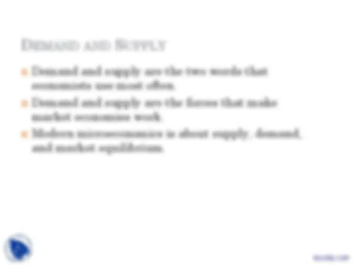 Demand And Supply - Economics - Lecture Slides | Slides Economics | Docsity