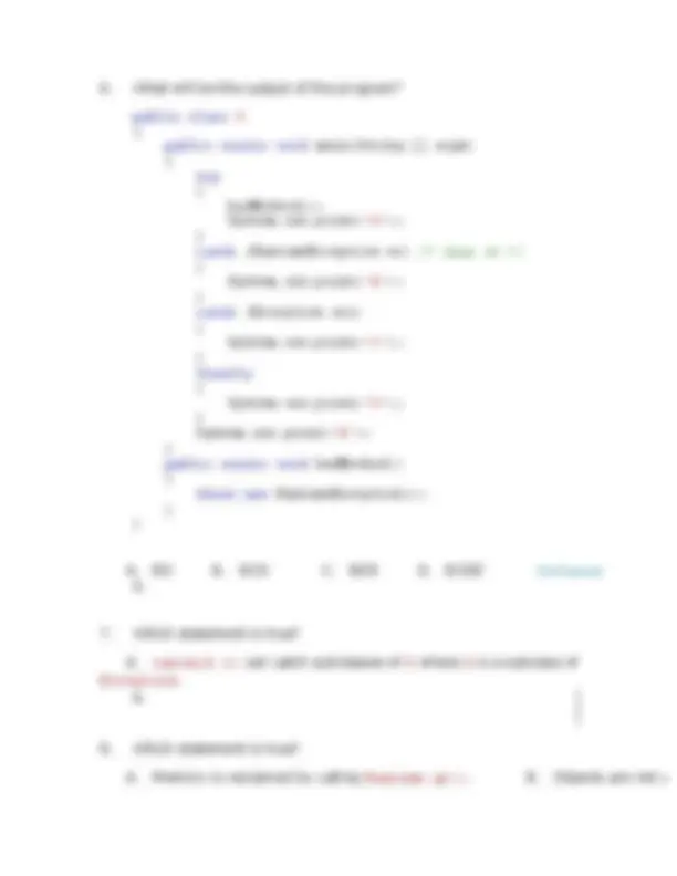Solved 14 Questions of Introduction to Programming in Java | CS 1054 | Exams Java Programming ...