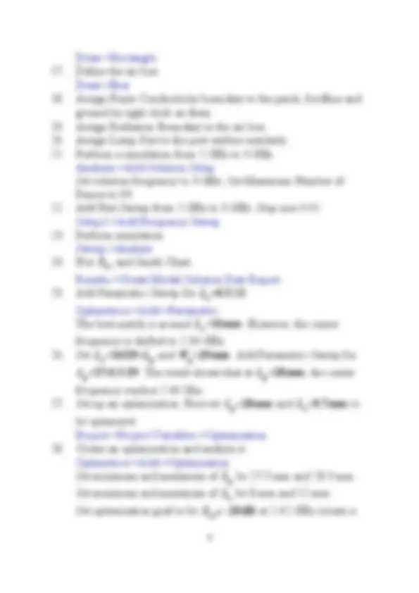 Hfss tutorial2 | Exercises Microwave Engineering and Acoustics | Docsity