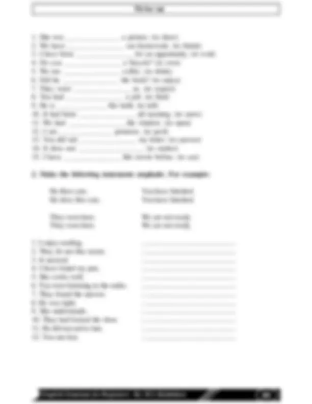 English grammar for beginners | Exercises English | Docsity