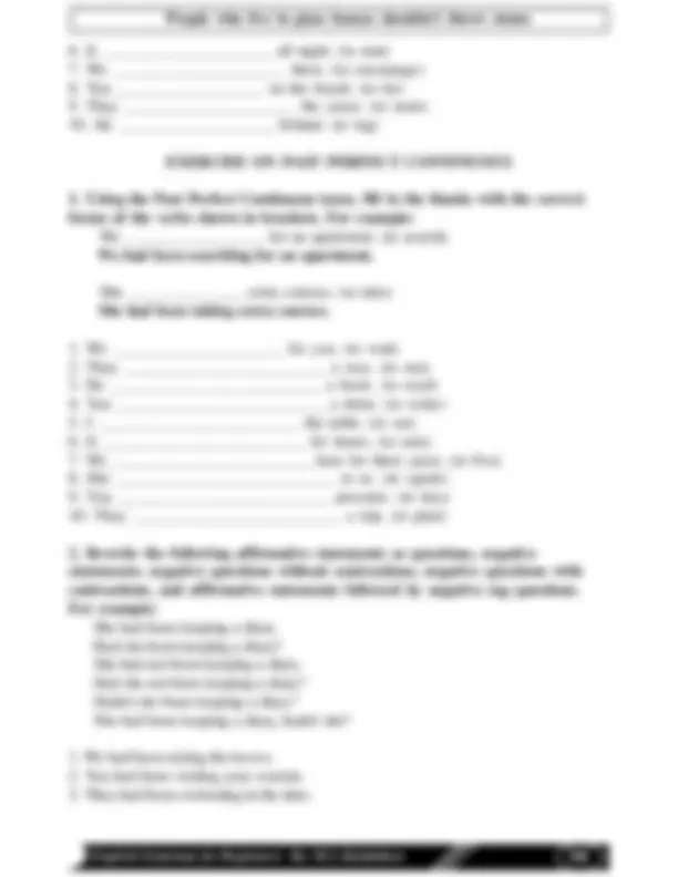 English grammar for beginners | Exercises English | Docsity