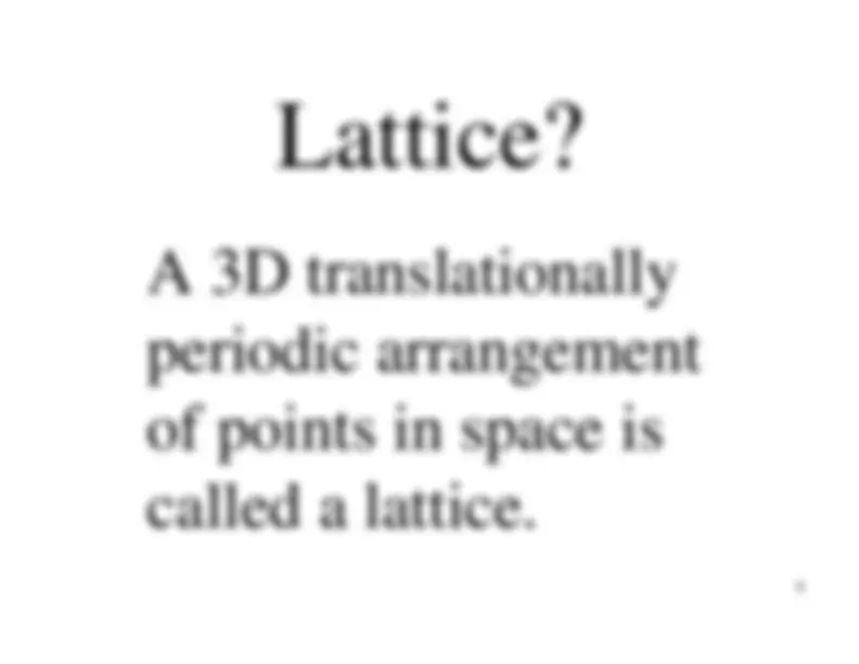 Basic crystallography | Lecture notes Physics | Docsity