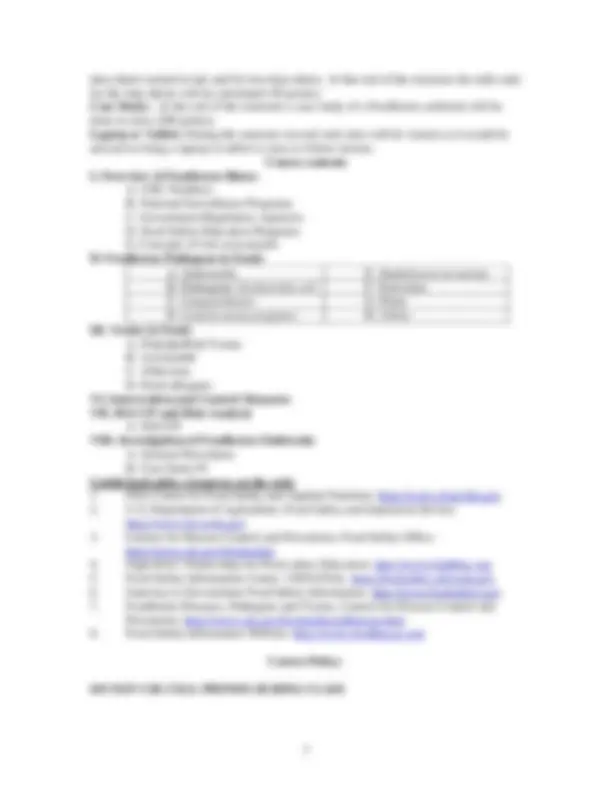 FDSC 3000 Food Safety: Syllabus and Exam Schedule for Fall 2016 - Prof ...