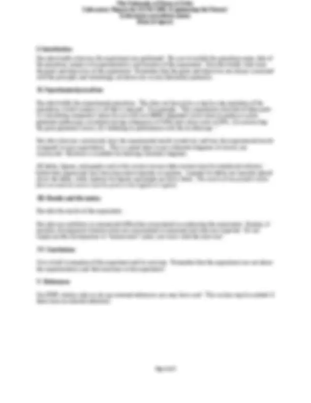 Format for basic Memorandum Laboratory reports | Study Guides, Projects ...