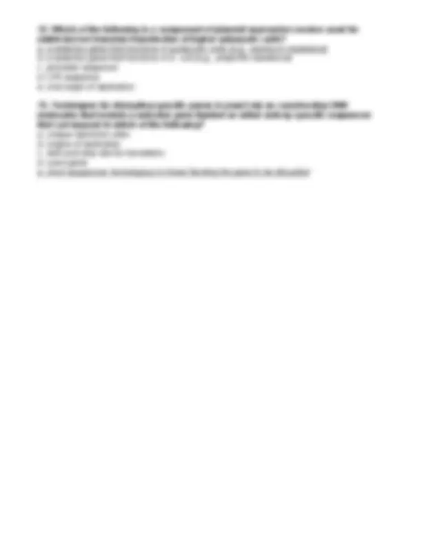 Exam 1 Samples Questions for Introduction to Bioinformatics | BIOL 366 | Exams Biology | Docsity