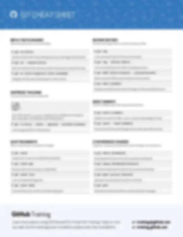 Git Cheat doc for Open source and version control | Exercises Computer Science | Docsity