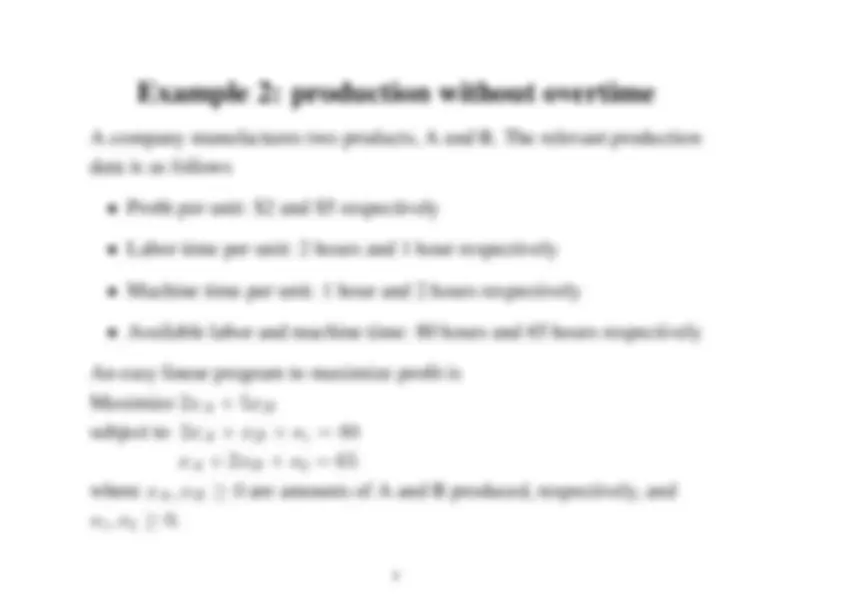 Standard form of LP linear progamming | Exams Operational Research | Docsity