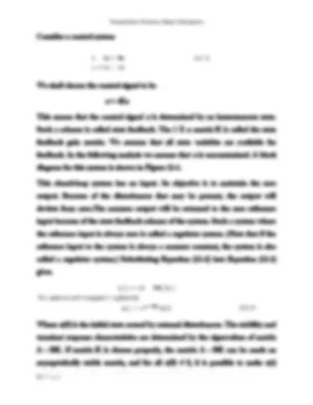 Design of Control Systems in State Space: Pole Placement and Optimal ...
