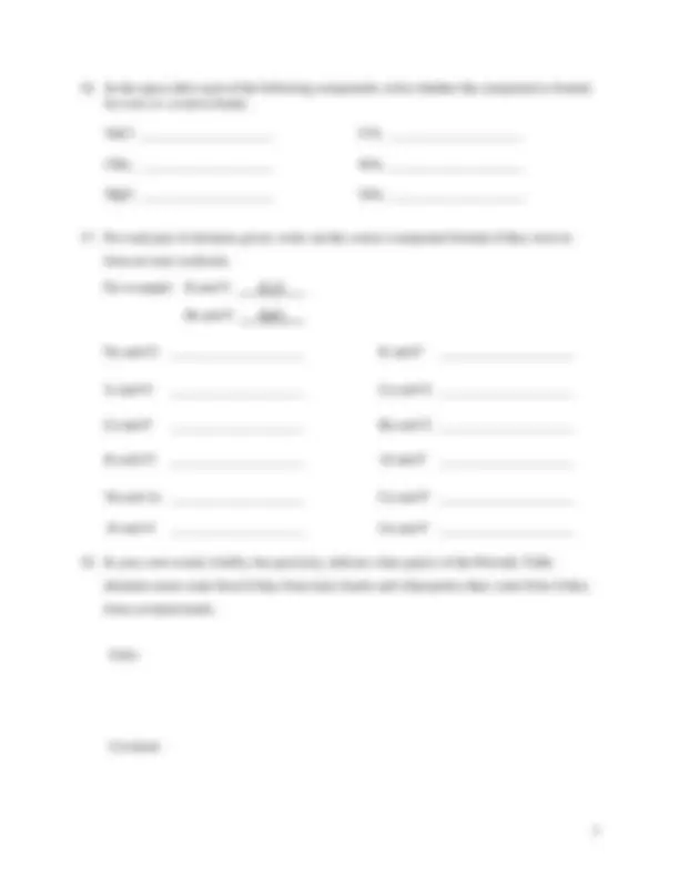 Igcse Chemistry Answer Exercises Chemistry Docsity