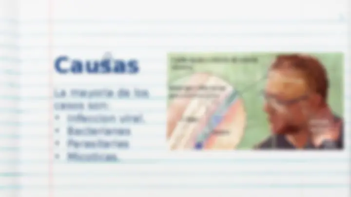 Meningitis: Tipos, Causas y Síntomas | Diapositivas de Anatomía | Docsity